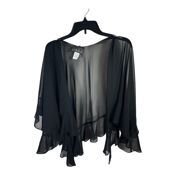 Alex Evenings | Jackets & Coats | Alex Evenings Black Sheer Kimono 34 ...